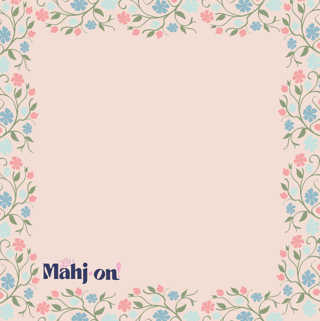 Floral Boarded Mahjong Game Mat | Let’s Mahj-On! – Let's Mahj-On!